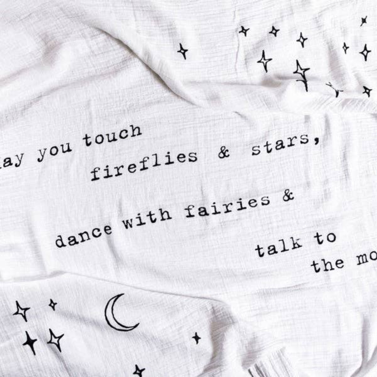 May You Touch Fireflies Swaddle Blanket 47”x47 – Twirls + Twigs