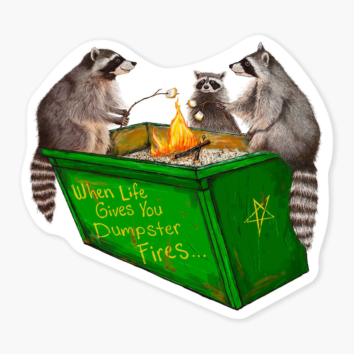 Dumpster Fire - 3" Art Sticker – Twirls + Twigs