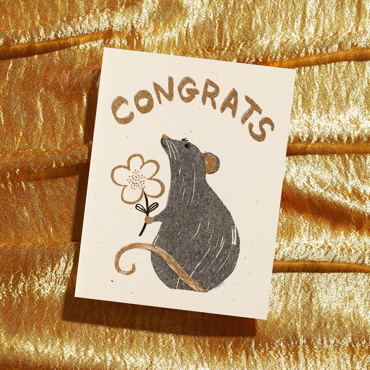 Congrats Rat - Risograph Card – Twirls + Twigs